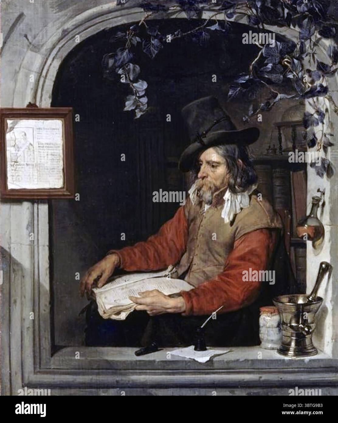 THE APOTHECARY by Dutch artist Gabriël Metsu (c 1651-1667 Stock Photo ...