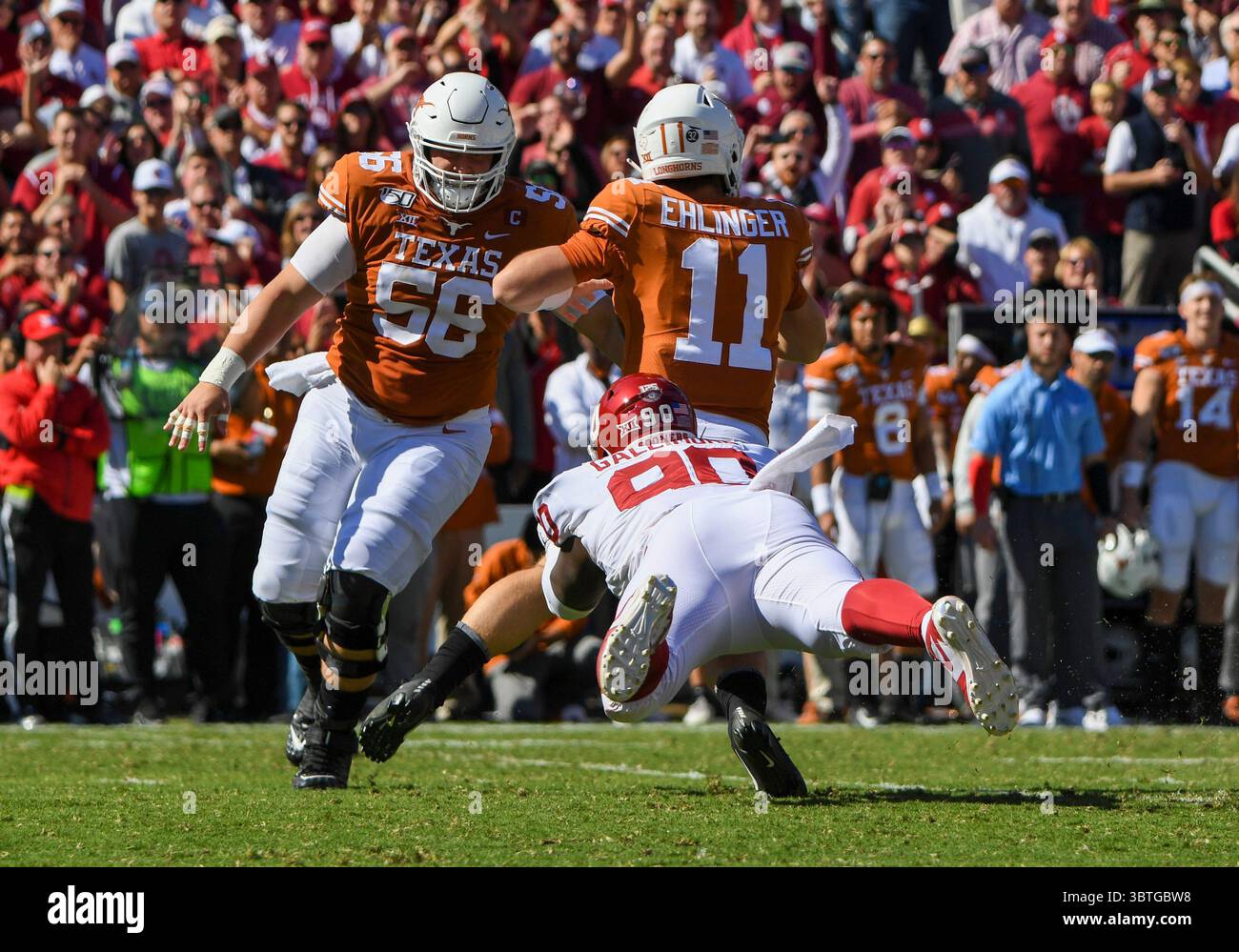 Oct 12, 2019: Texas Longhorns quarterback Sam Ehlinger #11 is sacked ...