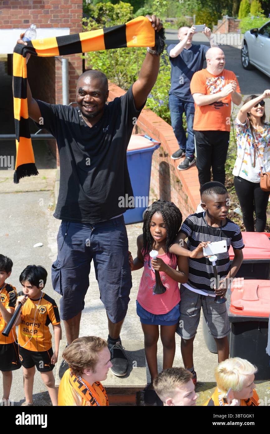 Wolverhampton Wanderers football club supporters celebrating the Wolves ...