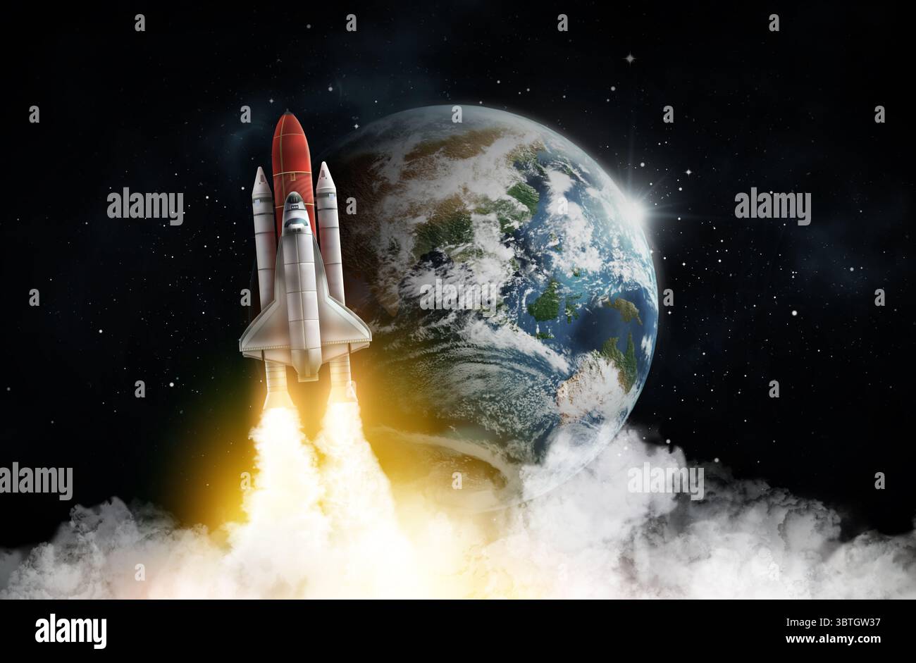 Spacecraft in distant world hi-res stock photography and images - Alamy