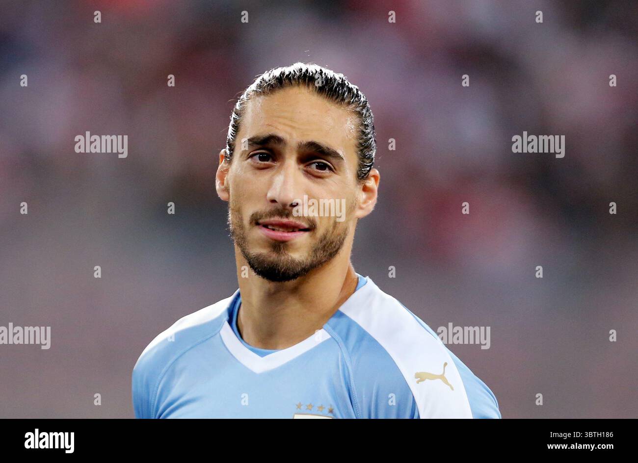 October 15, 2019, Lima, Peru: Uruguay's Martin Caceres stands before ...
