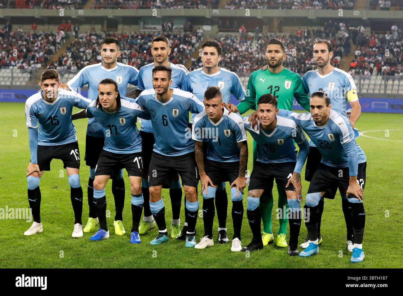 October 15, 2019, Lima, Peru: Uruguay's soccer team poses for a photo ...