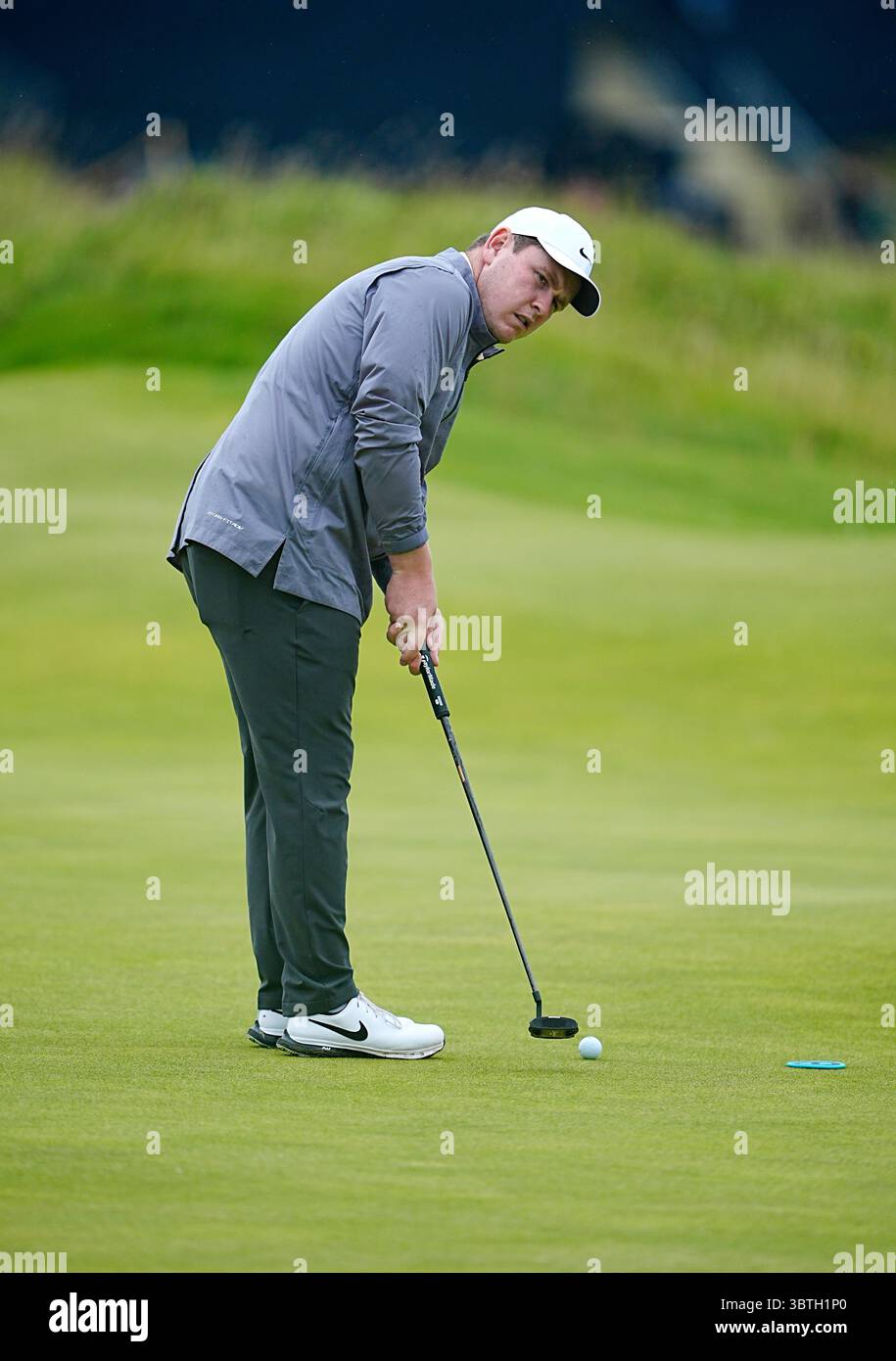 Scotland's Robert Macintyre tees off the 10th during the third preview ...