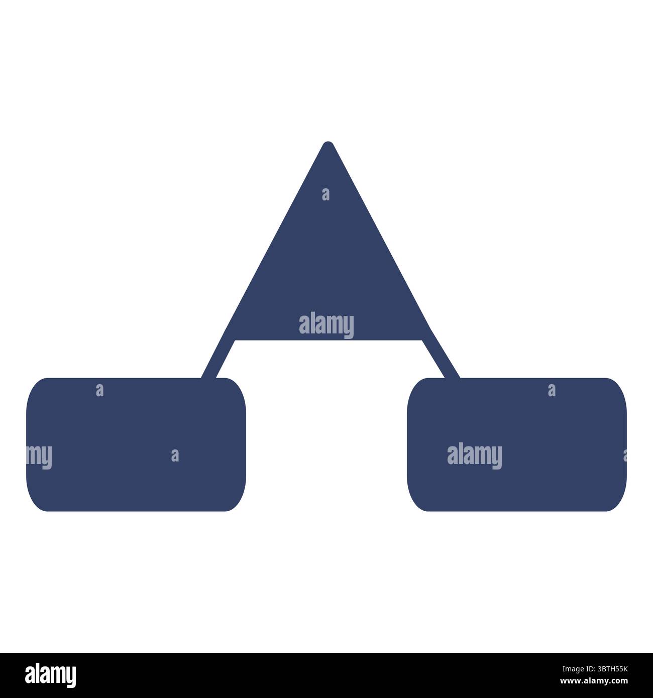 Abstract Vector Illustration Of A Minimalist Flowchart Featuring A Central Triangle Connecting