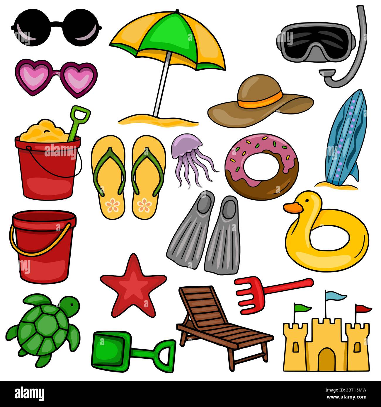 Vibrant summer beach umbrella Stock Vector Images - Alamy