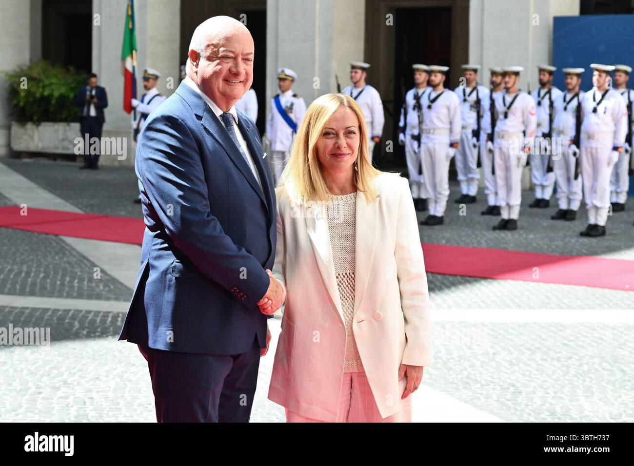 Italian Prime Minister Giorgia Meloni during the meeting with the ...