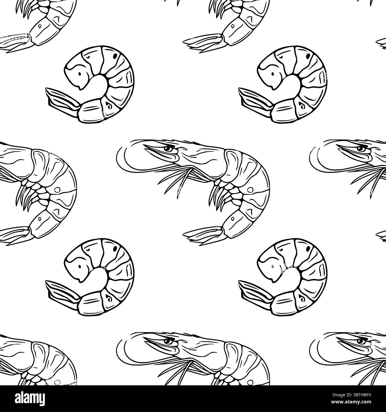 Seamless vector outline pattern with hand-drawn black and white ...