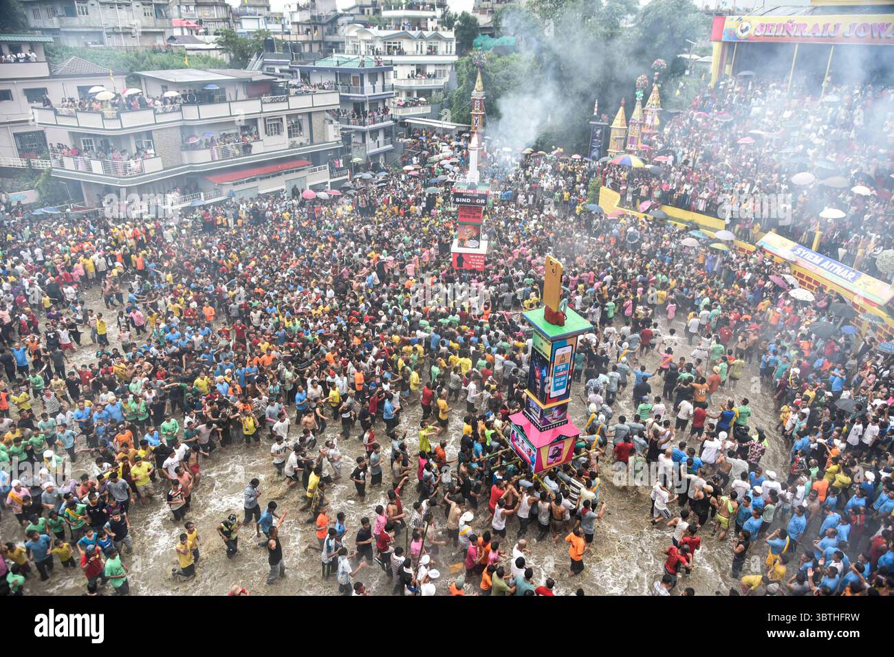 July 14, 2025, Golaghat, Assam, India: JOWAI, INDIA - JULY 14: People ...