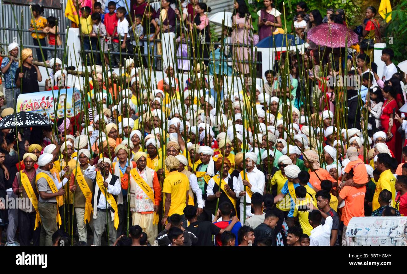 July 14, 2025, Golaghat, Assam, India: JOWAI, INDIA - JULY 14: People ...