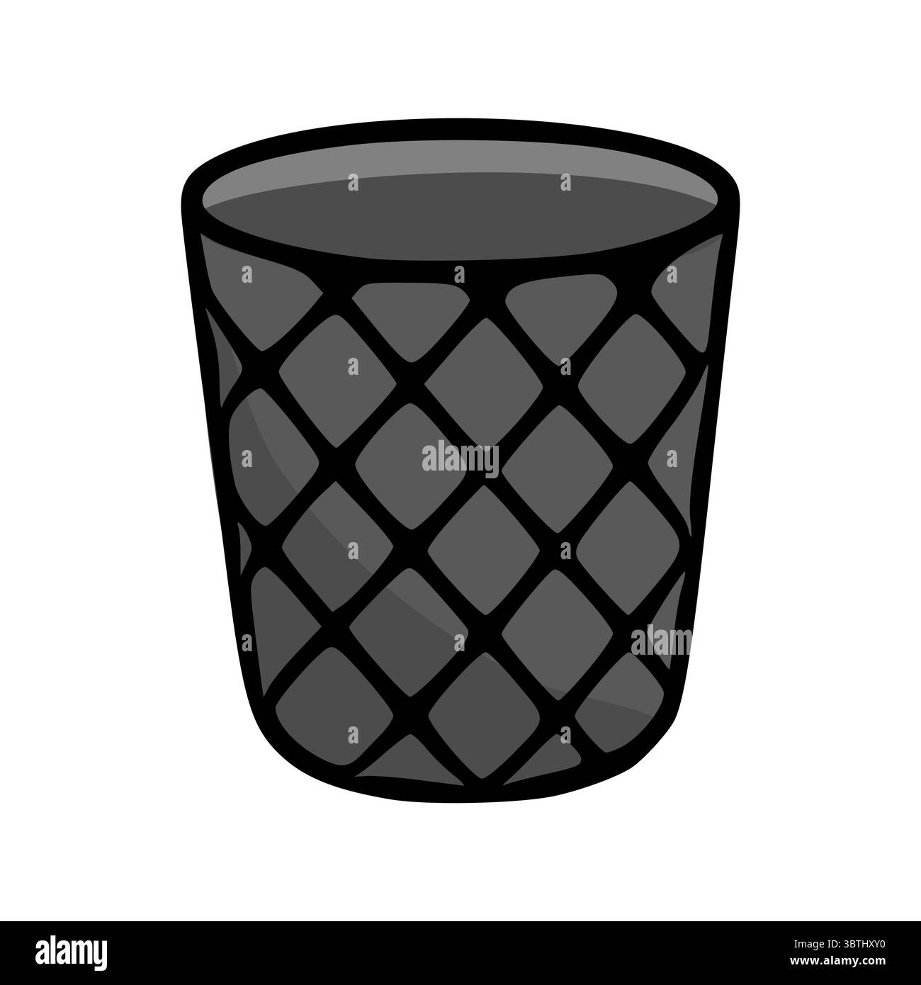 Stylish vector illustration of a gray trash can with a unique diamond ...