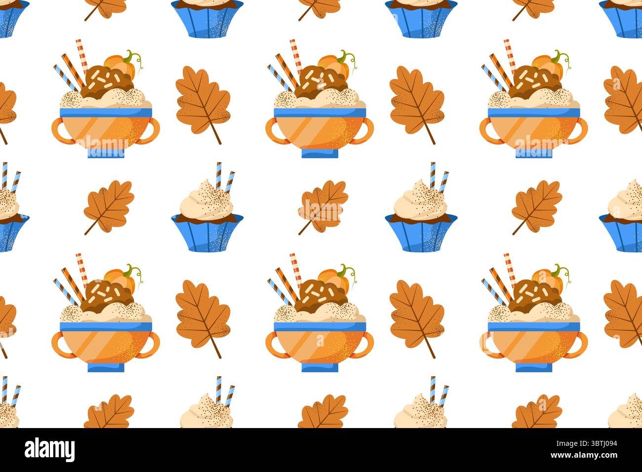 Pumpkin coffee cake Stock Vector Images - Alamy