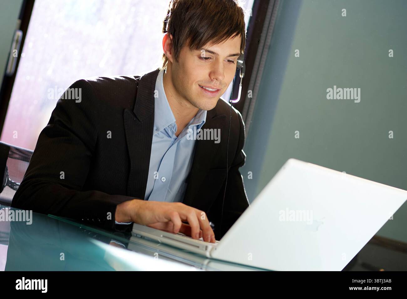 Businessman using laptop conference hi-res stock photography and images ...