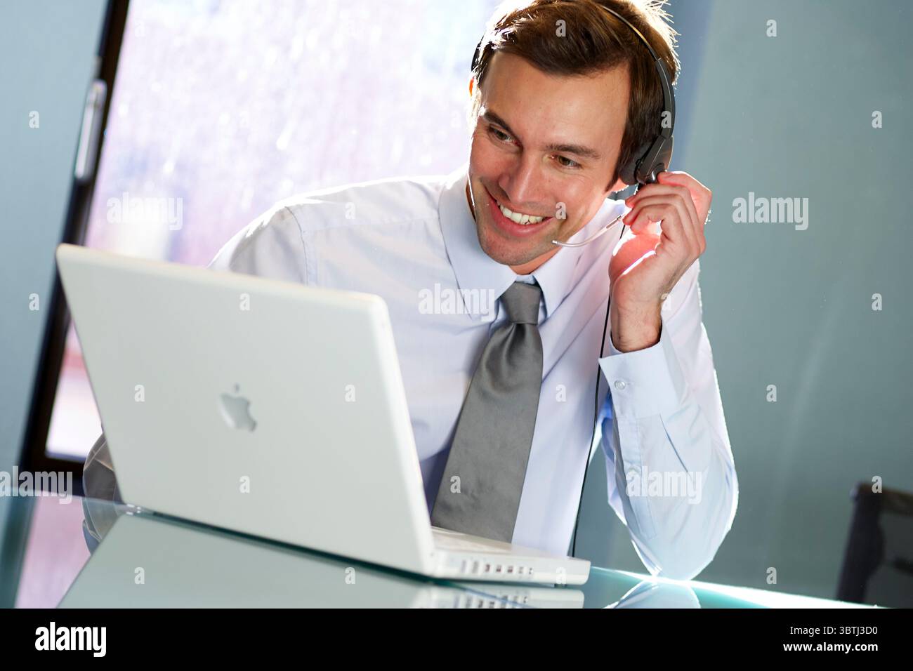 Businessman using laptop conference hi-res stock photography and images ...