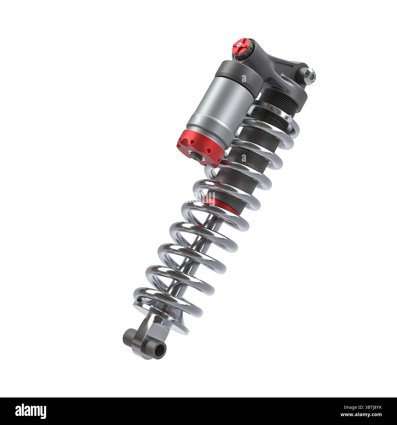 red and silver shock absorber on transparent background 3d Stock Photo ...