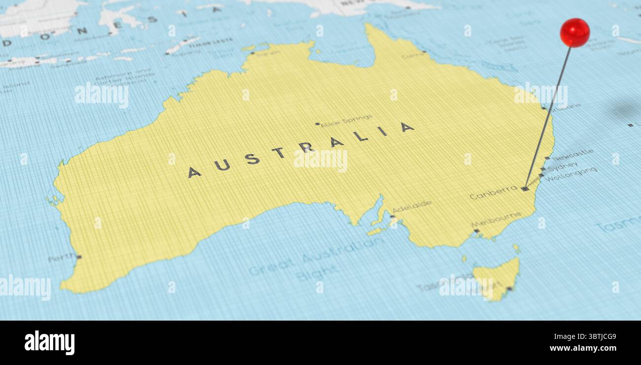 Political map australia yellow hi-res stock photography and images - Alamy