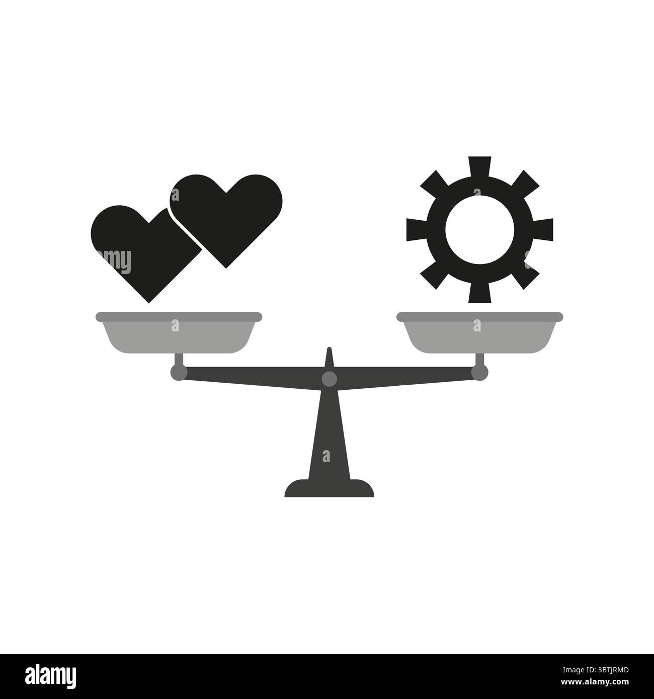 Balance scale icon. Heart gear symbol. Love logic Vector. Harmony ...