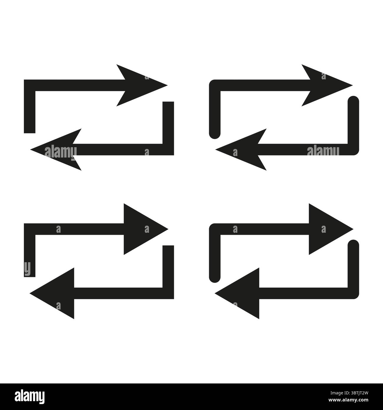 Refresh arrow icons. Reload sync symbols. Cycle motion elements. Vector repeat graphic Stock ...