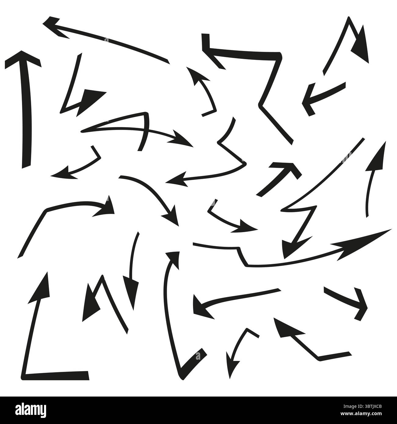 Assorted arrow shapes. Direction pointer set. Navigation symbol ...