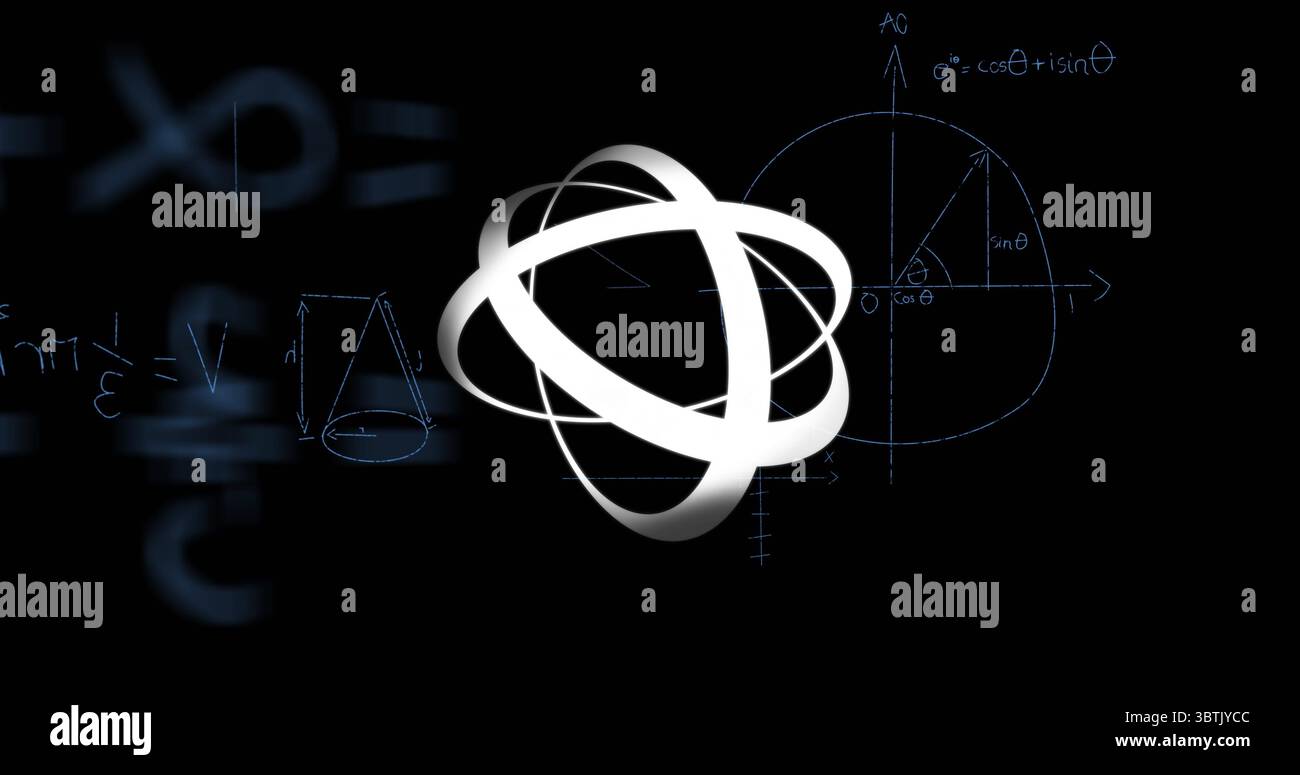 Featuring white interlocking looped sphere on blackboard, with Euler's ...