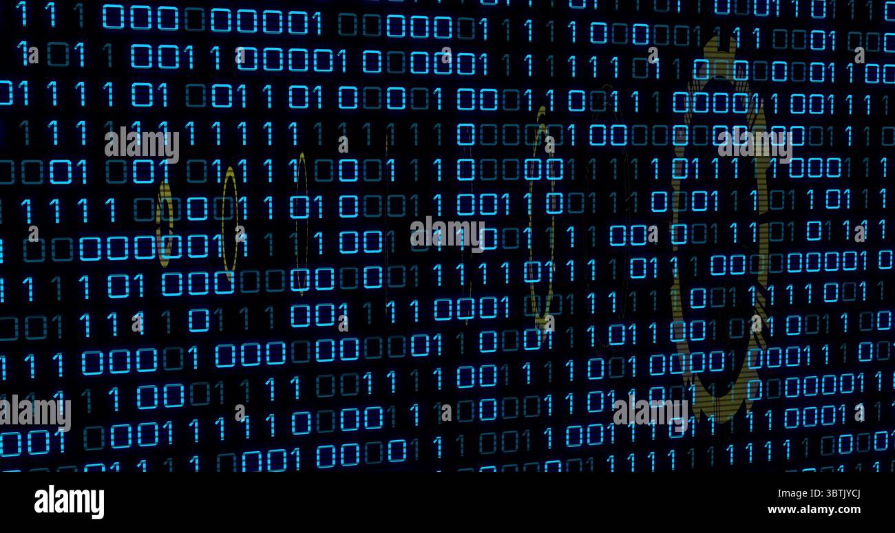 Binary digits floating across dark hi-res stock photography and images - Alamy