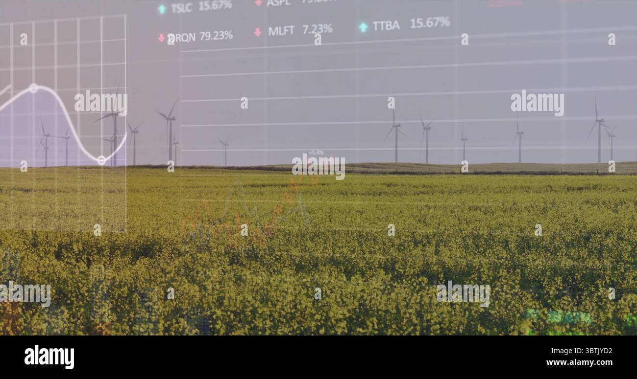 Financial graph overlay wind turbines hi-res stock photography and images - Alamy