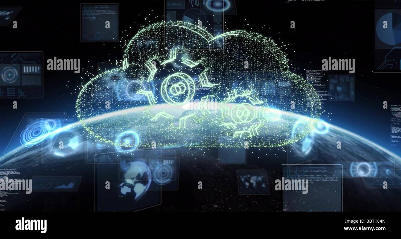 Digital data visualization overlay floating hi-res stock photography ...