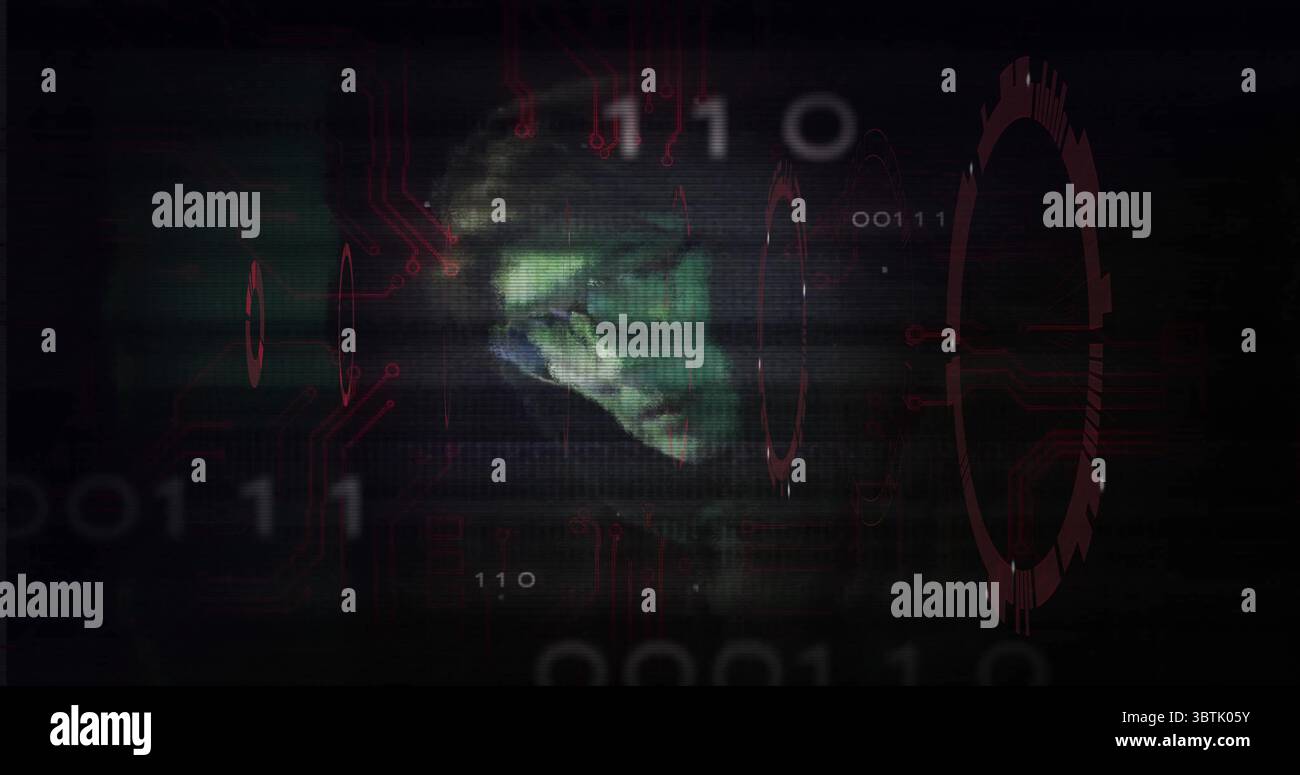 Displaying hacker head wearing glasses floating in data space, with ...