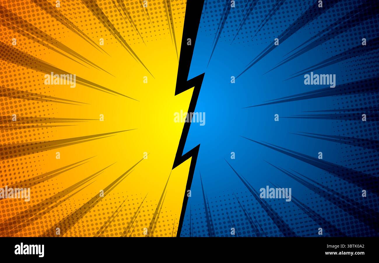Comic versus fight template background. Vector illustration Stock ...