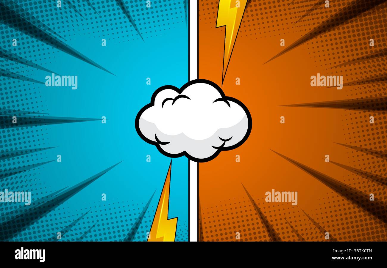 Comic versus fight template background. Vector illustration Stock ...