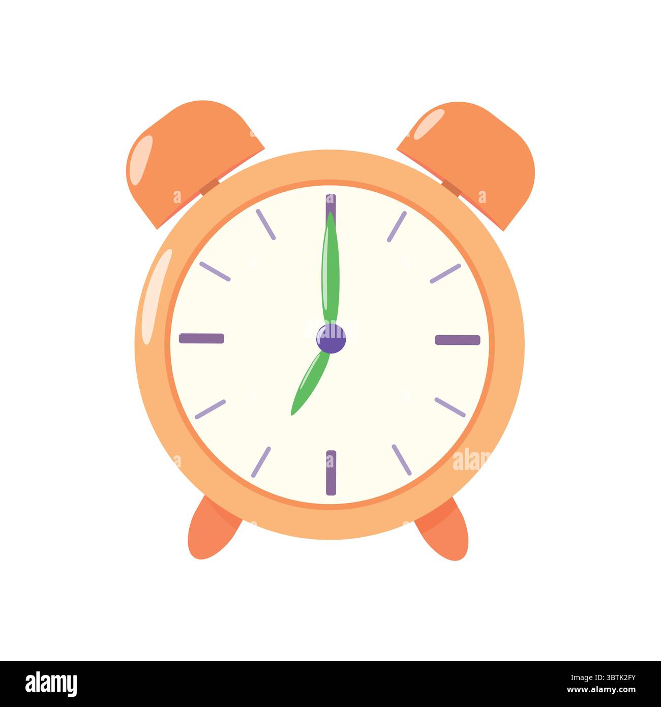 Orange alarm clock. Vector illustration Stock Vector Image & Art - Alamy