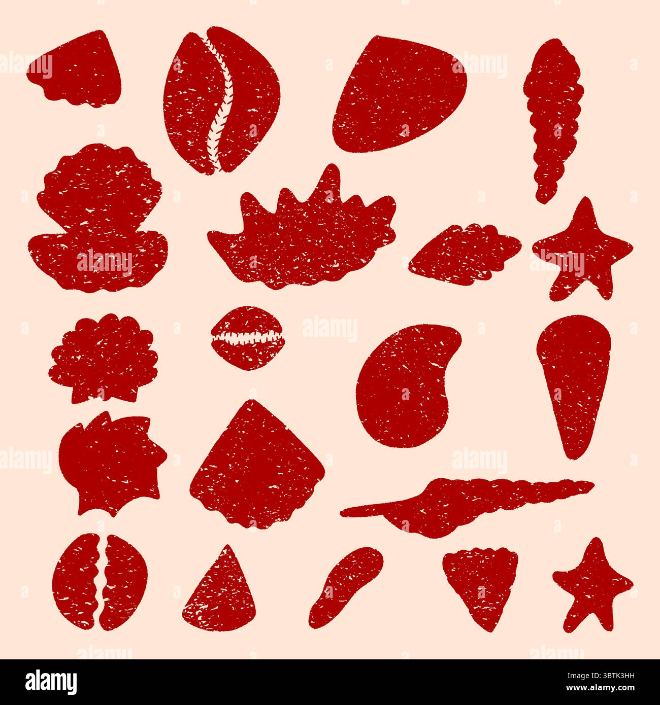 Seashells and starfish silhouettes, Sea shell collection, summer travel ...