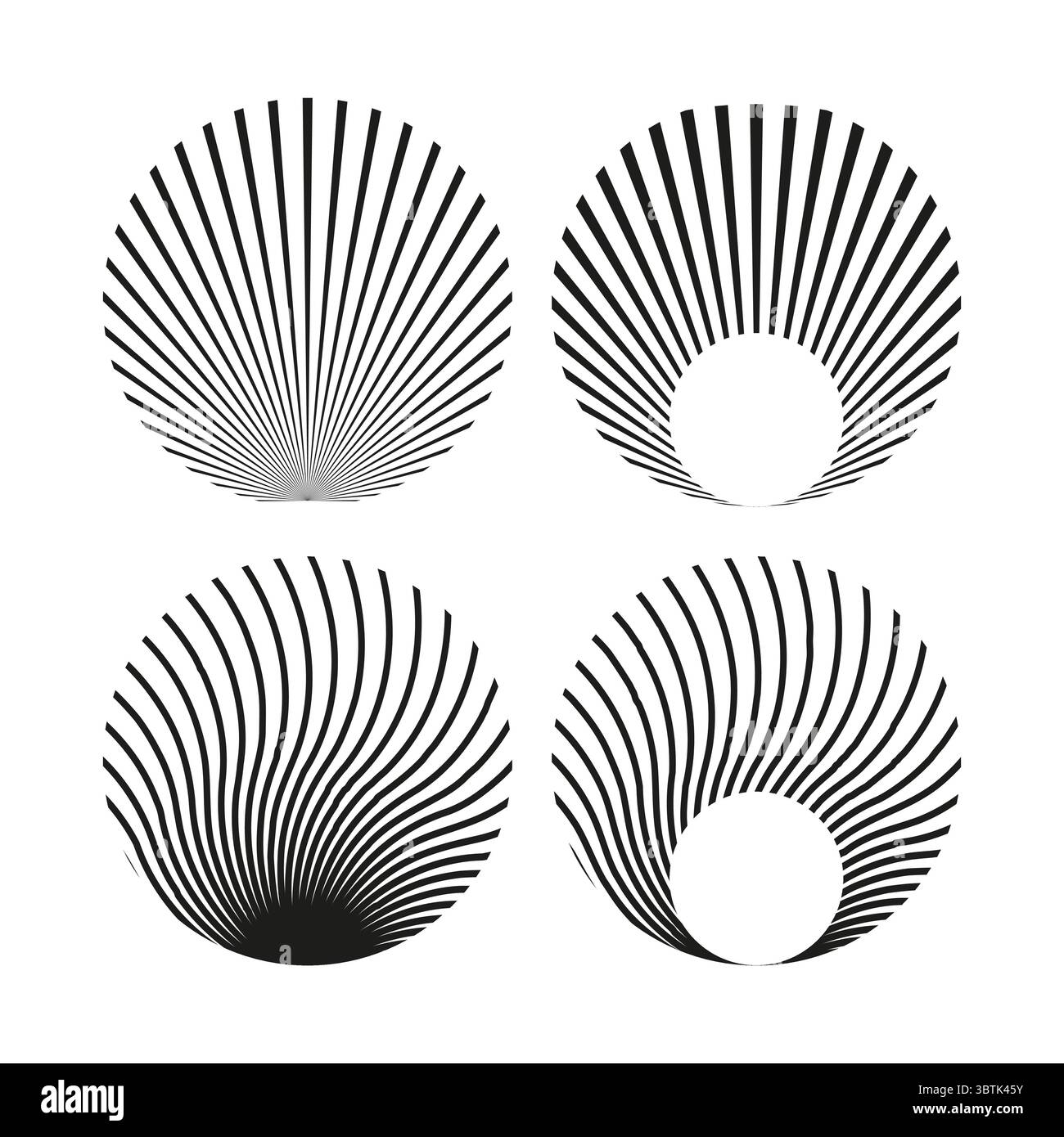 Abstract line pattern. Radial stripe Vector. Geometric shape ...