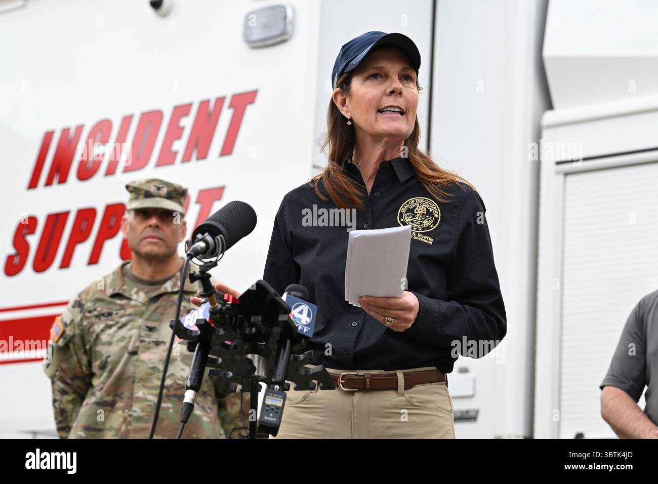 FILE - South Carolina Lt. Gov. Pamela Evette speaks to the media ...
