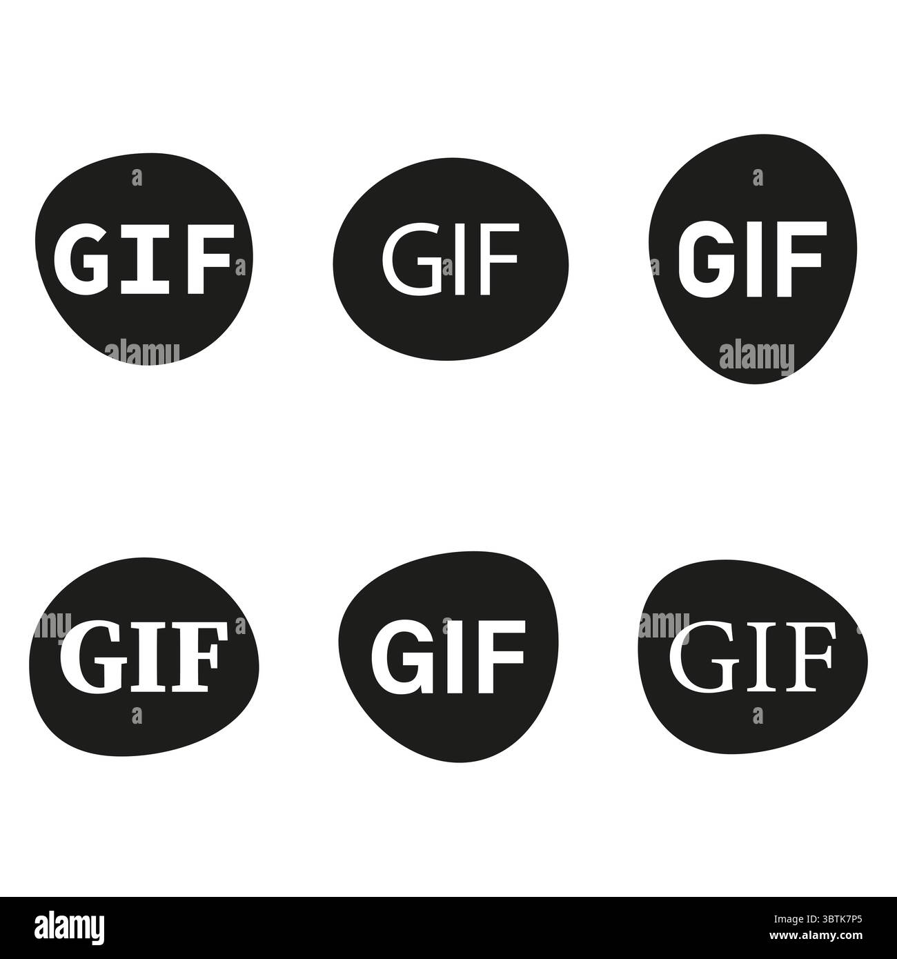 GIF format icon. Media file symbol. Animation video Vector. Digital ...