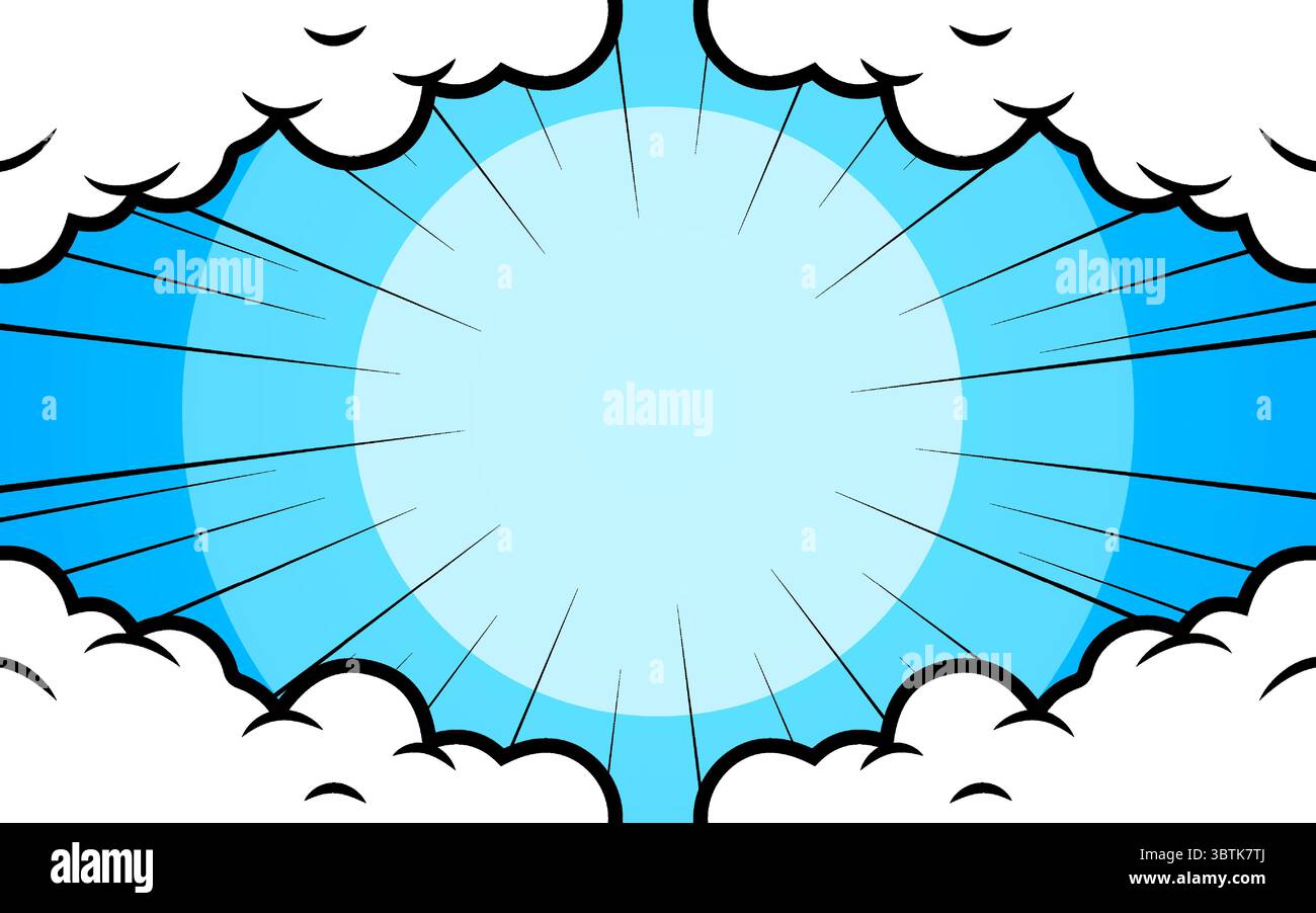 Comic Cartoon Background Design Template. vector illustration Stock ...