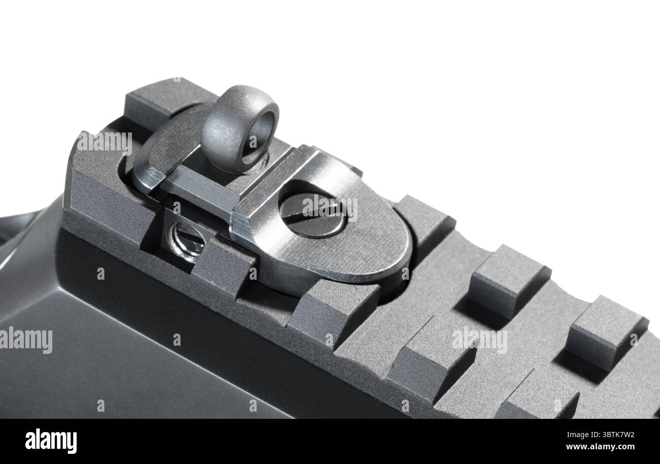 Bolts that hold and adjust this peep sight mounted on a rifle's ...