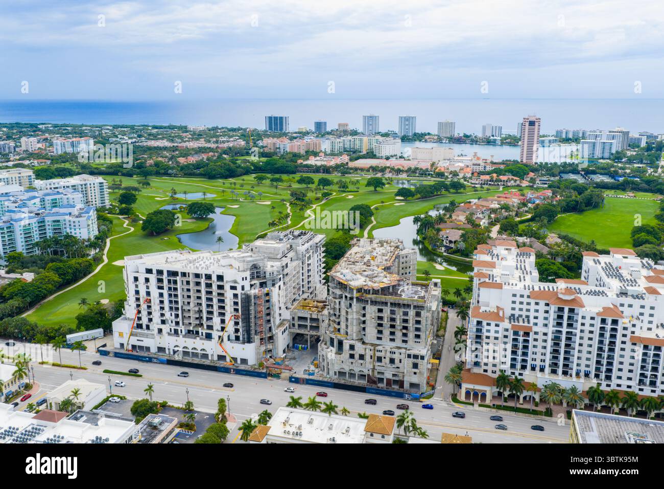 Boca Raton, FL, USA - July 14, 2025: Aerial photo development stages of ...