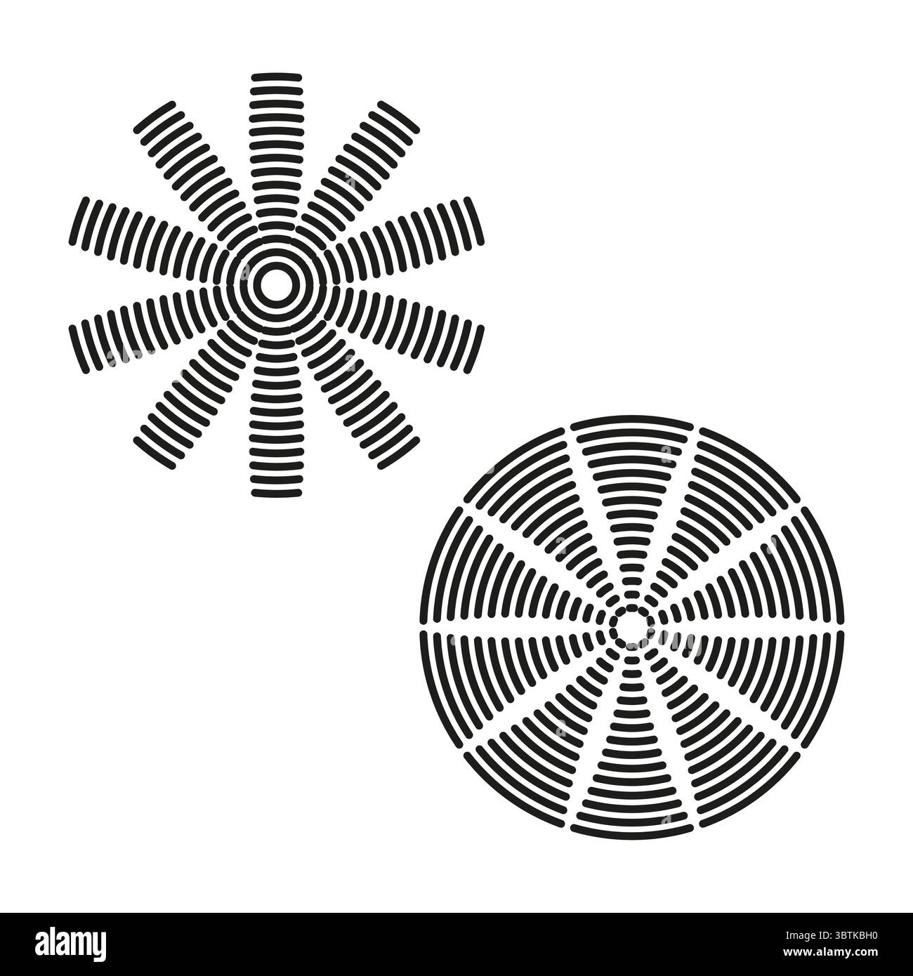 Radial line pattern. Circle segment design. Abstract geometric Vector ...