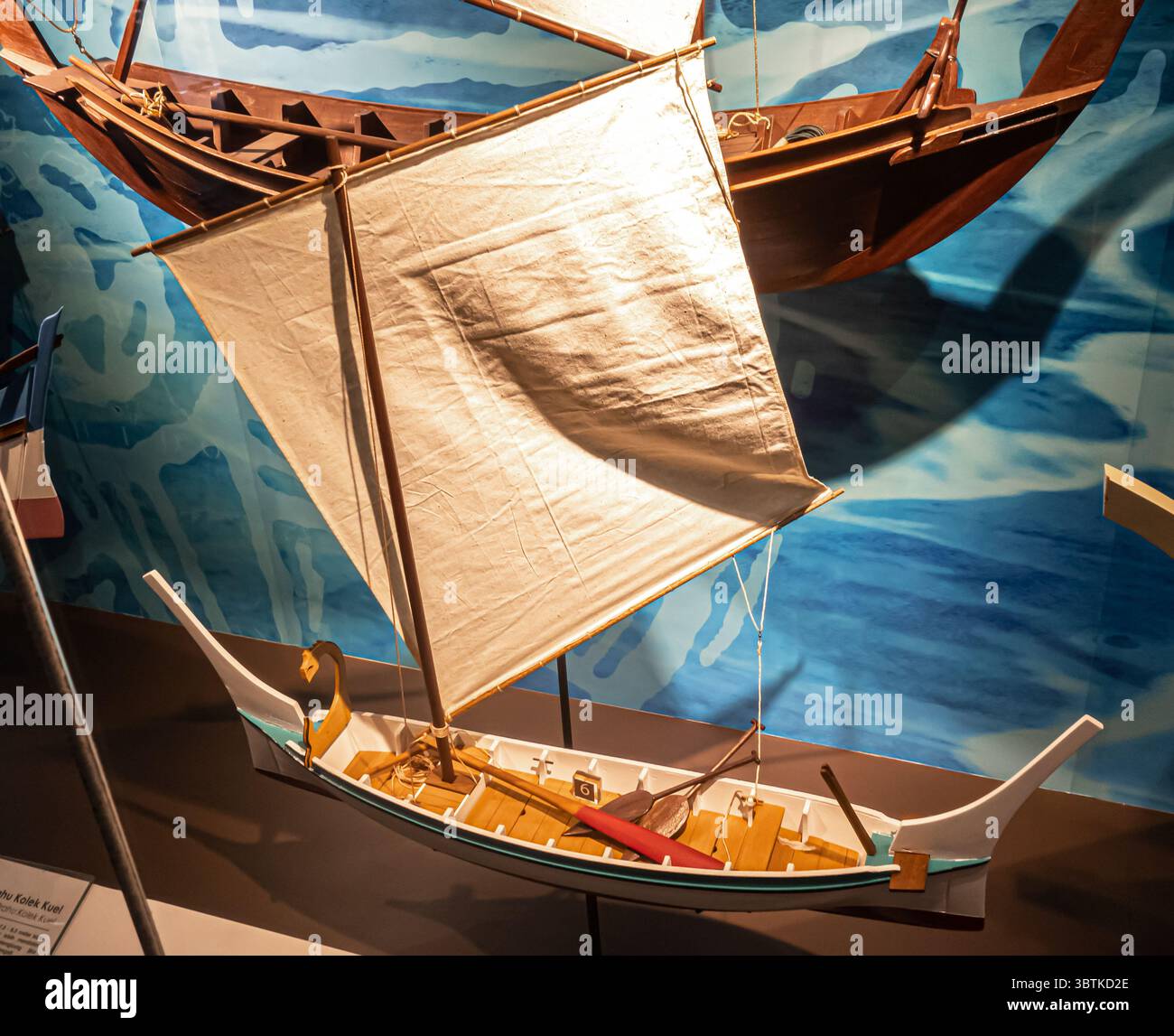 Model of Pinis dogol boat, pinas, schooner, built of Chengal wood by ...