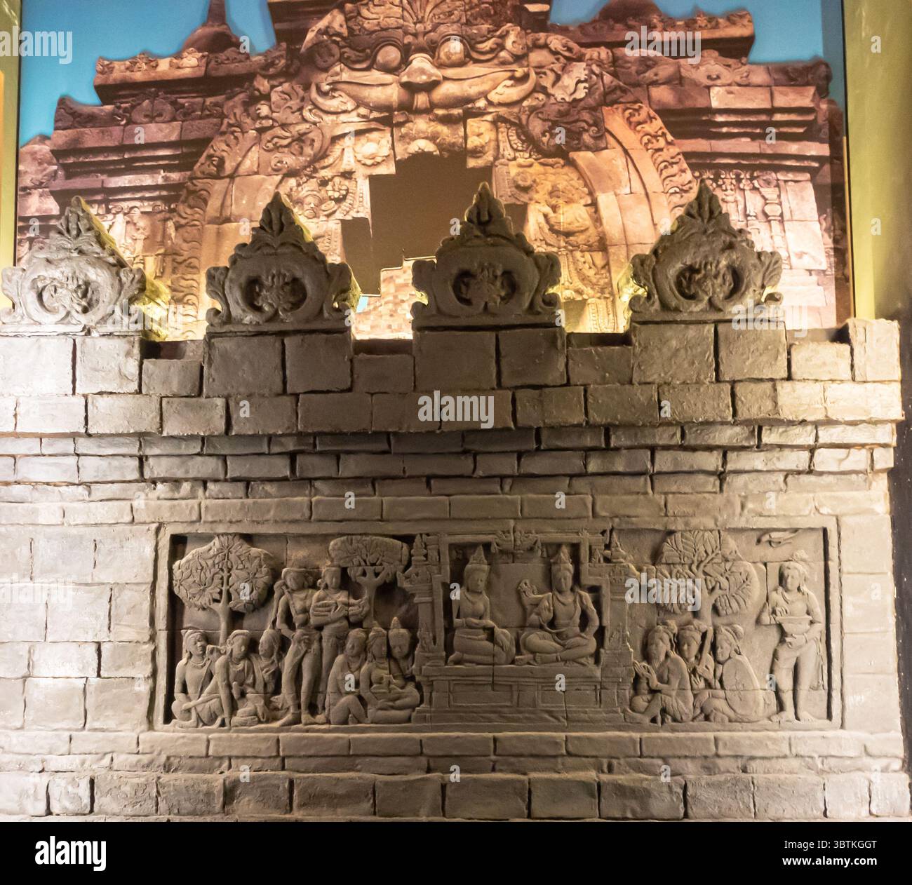 Raja Suddhodhana and his wife Queen Maya scene. Candi Borobudur temple ...