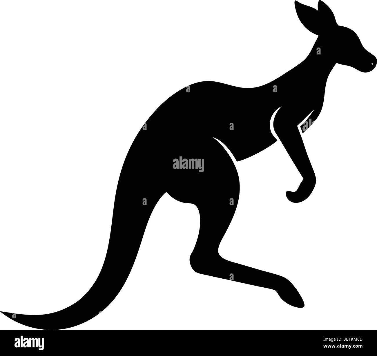 Stylized Kangaroo Silhouette: Bold, Minimalist Australian Fauna Vector ...