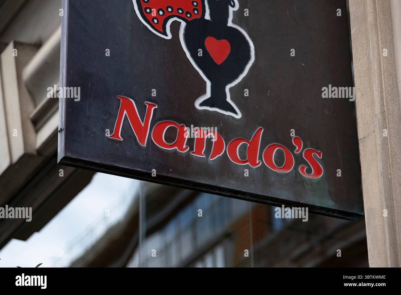 Sign for the restaurant brand Nandos on 9th July 2025 in London, United ...
