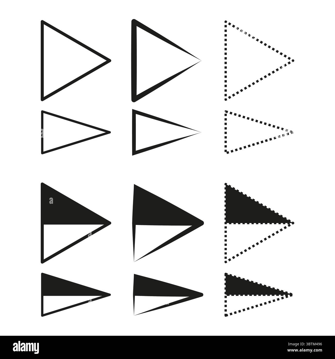 Triangle outline shapes. Geometric element set. Pointed form collection ...
