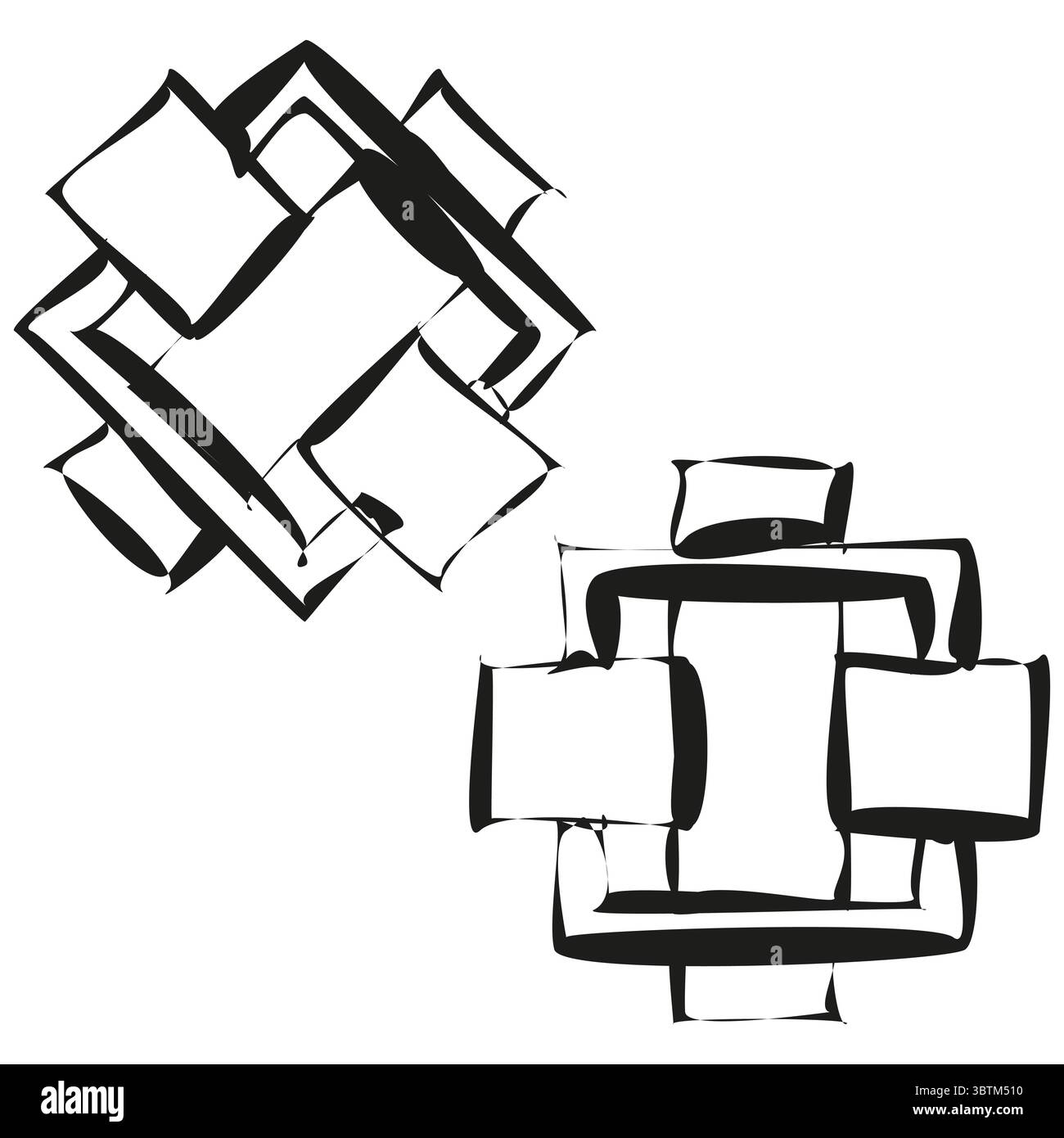 Abstract geometric forms. Overlapping shape Vector. Fragmented modern ...