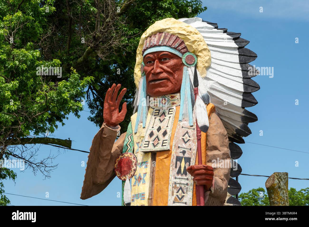 Vinita, Oklahoma, USA - June 18th 2025 - A 20ft tall Native American ...