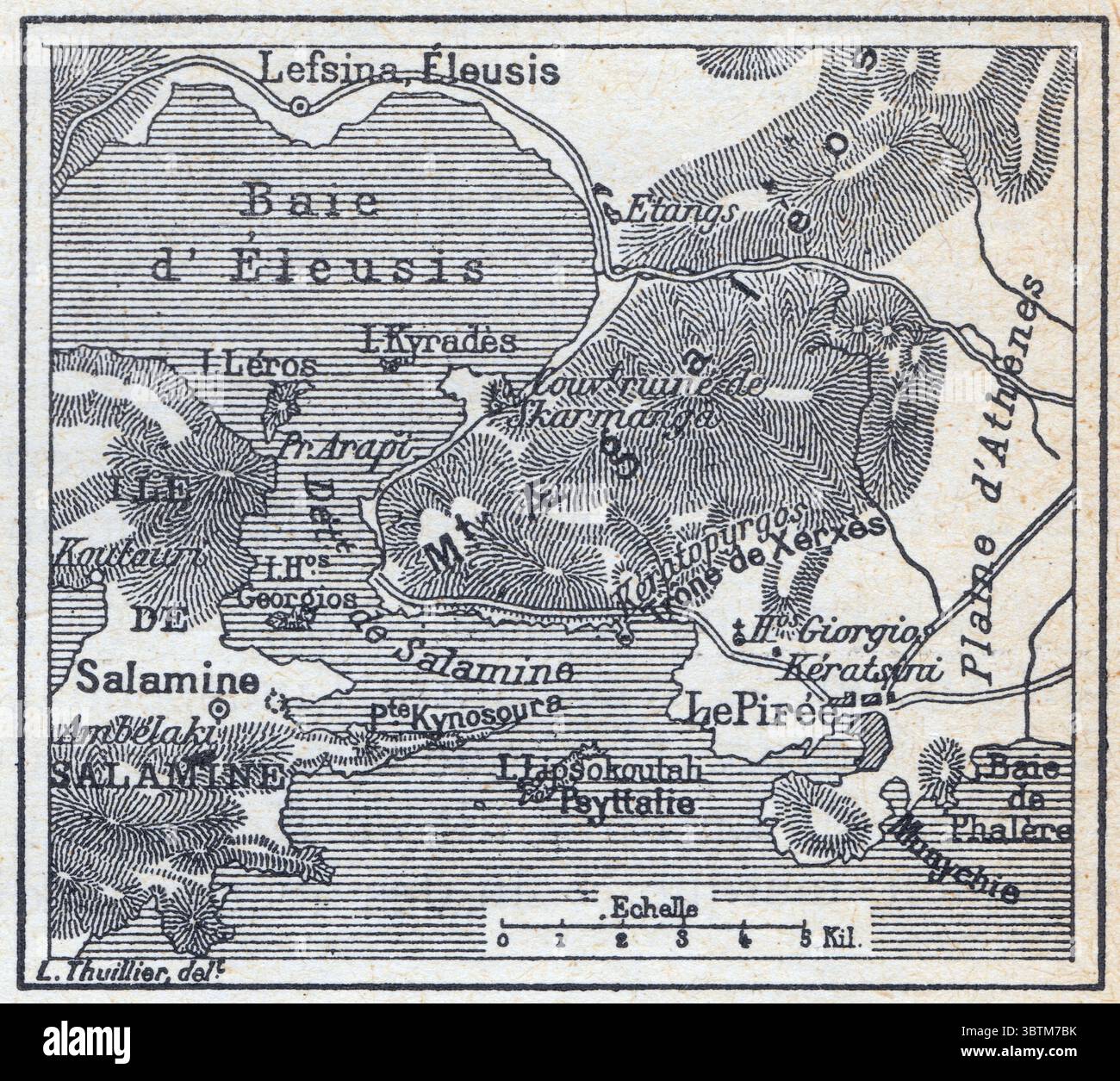 Plan de la rade de Salamine.La flotte perse venait de la haute mer;elle ...