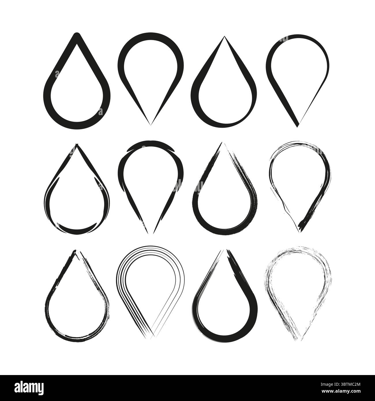 Clean ink drops. Liquid natural shapes. Smooth Vector texture ...