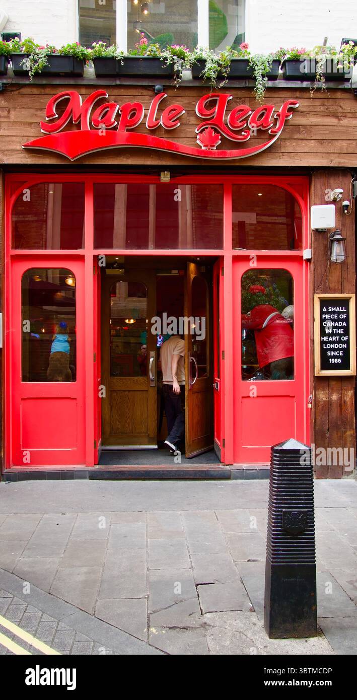 Entrance to the Maple Leaf Canadian-themed pub restaurant opened in ...