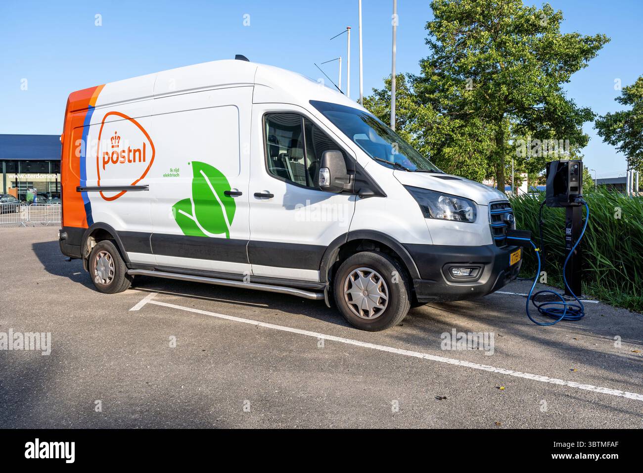 PostNL Ford Transit electric delivery van Stock Photo - Alamy