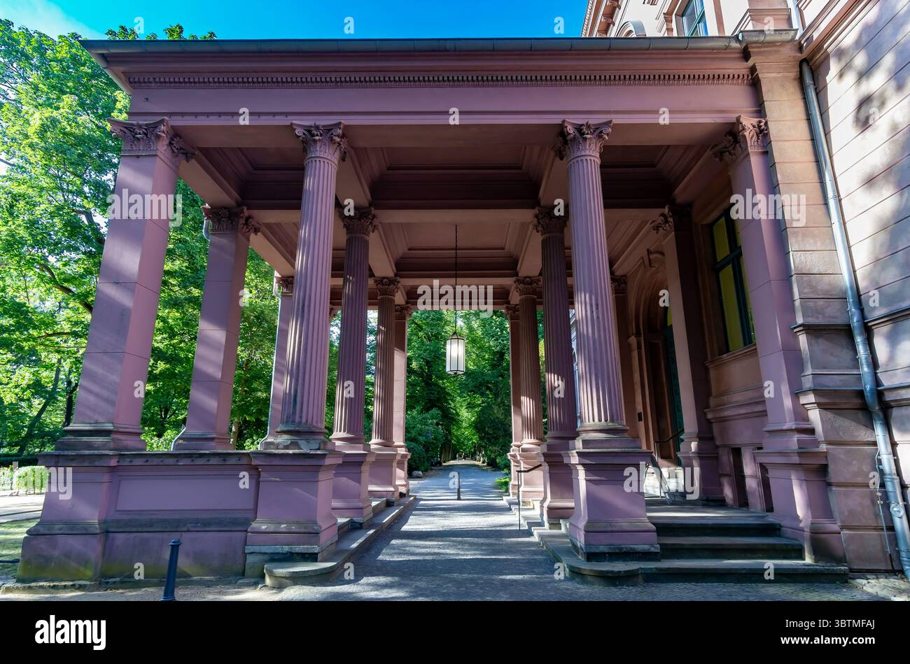Symmetrical portico with Corinthian columns at the entrance of Biesdorf ...